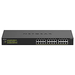 NETGEAR PoE Switch 24 Port Gigabit Ethernet Unmanaged Network Switch (GS324PP) - with 24 x PoE+ @ 380W, Desktop or Rackmount