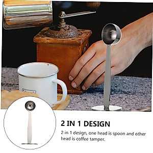 Homoyoyo 2pcs Powder Hammer Measuring Spoon Coffee Tablespoon Coffee Powder Hammer Coffee Machines for Home Tea Spoon Coffee Leveler Coffee Beans Home Coffee Tamper Stainless Steel Silver