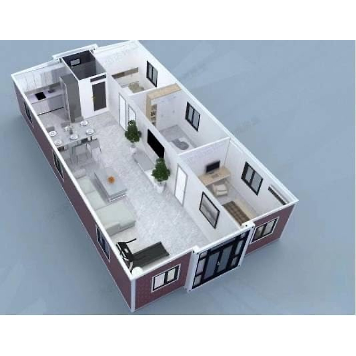 Generic Modern Prefabricated Steel Container House, 20ft/40ft, Expandable