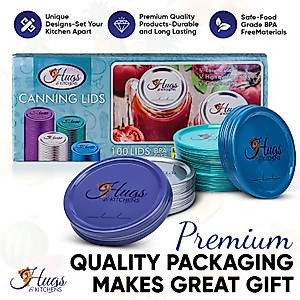 Canning Lids Regular Mouth 100- Buckle Resistant Seal for Ball and Kerr Jars - Multi-Color Mason Lid Set Airtight and Reinforced Tinplate - Jar Lids for Canning