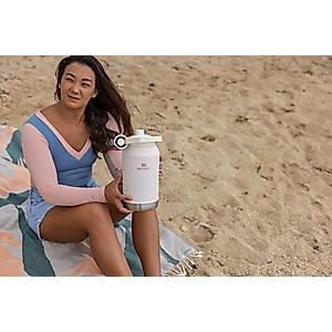 Stanley Iceflow Fast Flow Jug | Recycled Stainless Steel Water Tumbler | Keeps Drink Cold and Iced for Hours | Easy Carry Handle | 96 OZ | Rose Quartz