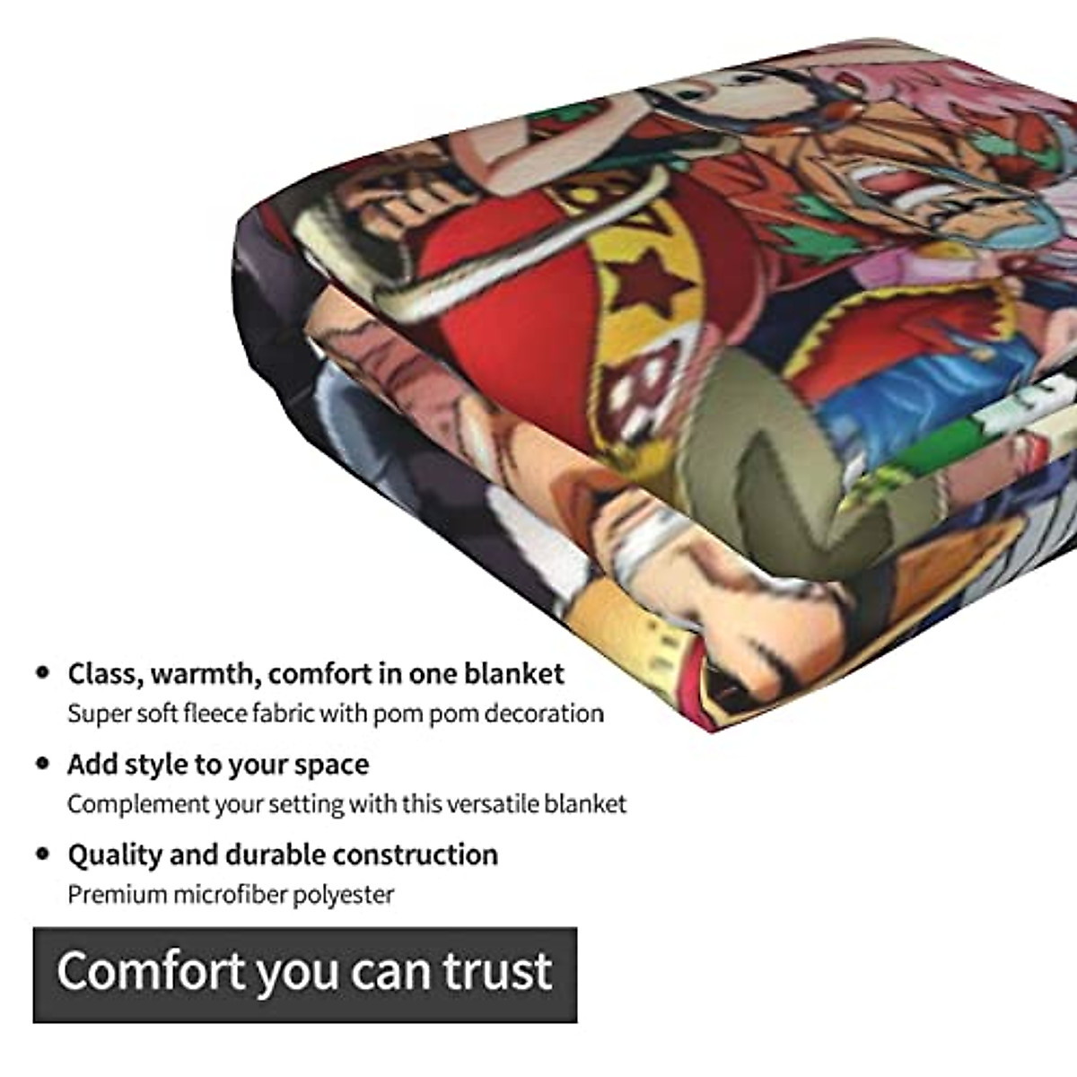 Japanese Anime Cartoon Straw Hat Pirates Throw Blanket Flannel Soft Cozy Warm Lightweight Blanket for Home Bedding Living Room Sofa Couch Bedroom Decor Bed Blanket 40X50