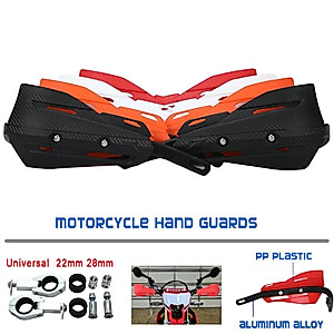 QXBER Hand Guards Dirt Bike Handguards For KLX RMZ CRF YZF SX EXC XCW SMR Dirt Bike ATVS Motocross Enduro, 7/8" 22mm and 1 1/8" 28mm Universal Fit for Motorcycle (black alloy-blue)