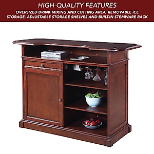 Hathaway Ridgeline 5' Home bar Set with Storage Mahogany