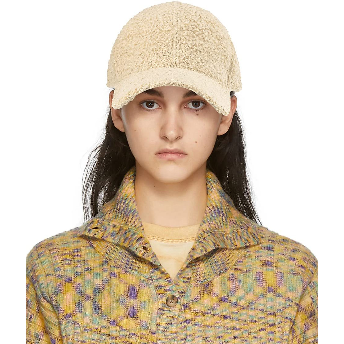 YCMI Lamb-Wool Baseball Hats for Women Winter-Warm Baseball Cap Adjustable (Beige, M -L)
