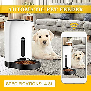 ZZK Intelligent Feeder Automatic Feeding Cats and Dogs pet Food Distributor rationing Feeder Surveillance Camera,C