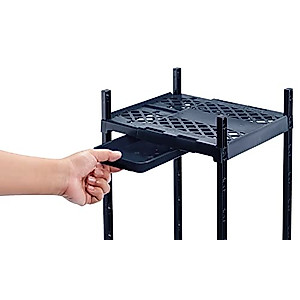 LockerMate, Black Double Shelf, Adjustable Width and Height to Fit Most School Lockers