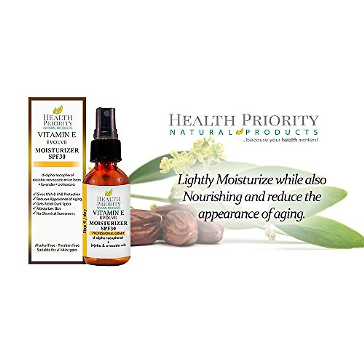 Organic Daily Moisturizer with SPF Infused with Vitamin E Oil | Sunscreen for Face | Anti-Aging Hydrating Lotion for Skin | Facial Moisturizer with SPF to Protect against UV Rays | 1 Fl Oz