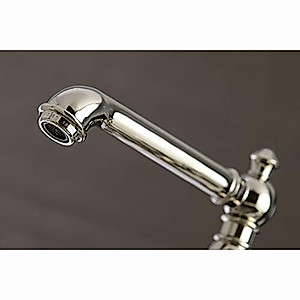 Kingston Brass KS7276AXBS English Country Bridge Kitchen Faucet, Polished Nickel, 8.31 x 8 x 6.88