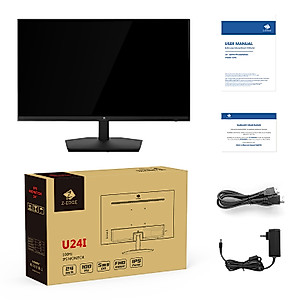 24 inch Monitor, Z-Edge Computer Monitor, Full HD 1920 x 1080p IPS Display 100Hz PC Monitor with HDMI, VGA, Frameless, U24I Anti-Glare Screen