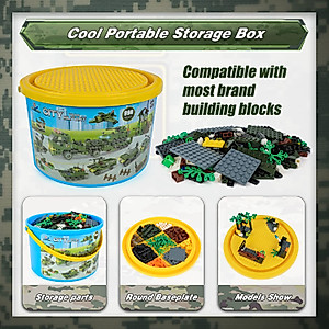 WishaLife City War Military Base Building Set, with Tank Transport Truck, Army Vehicle, Airplane, Toy Gift for Kids Boys Girls age 6+ (990 PCS)