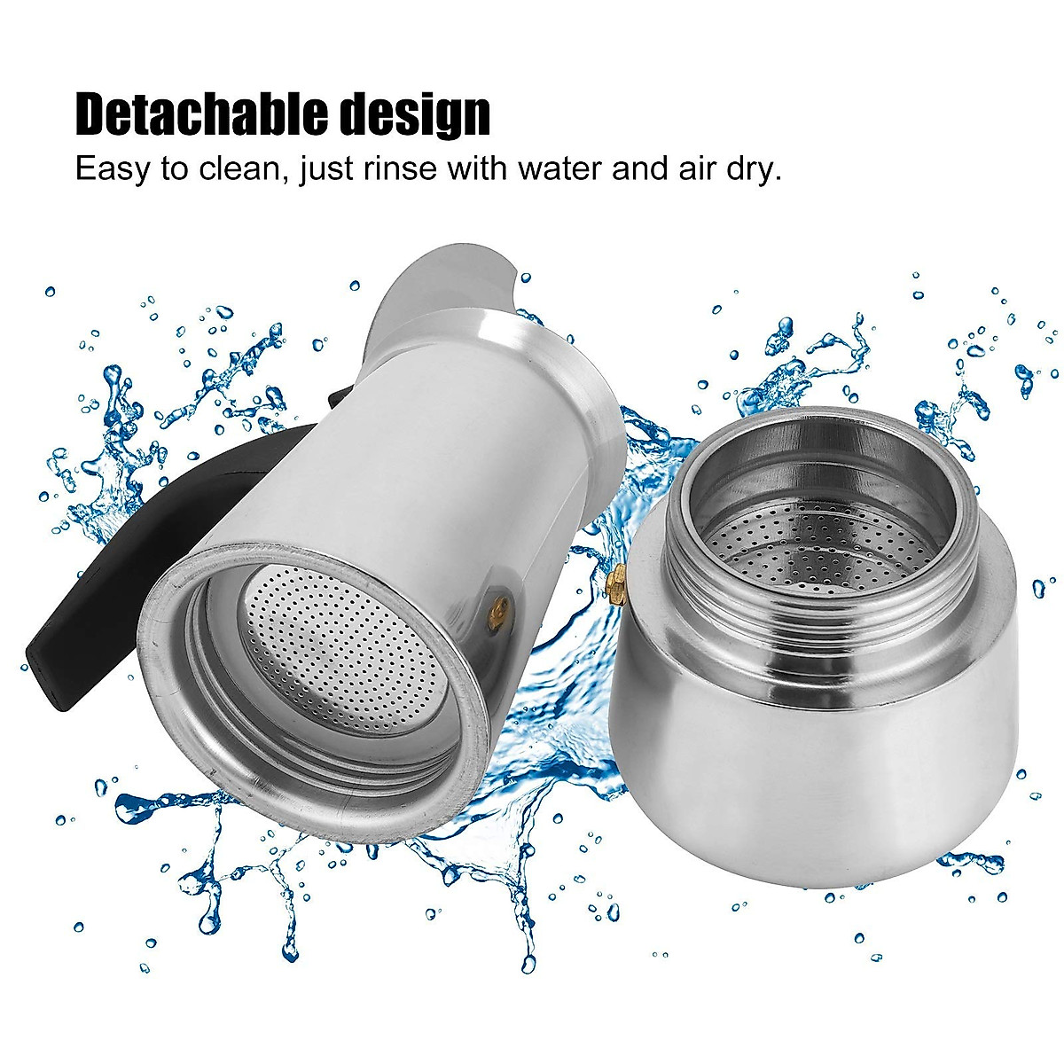 OUKENS Stovetop Espresso Maker, 4cup/200ml Italian Classic Coffee Maker Stainless Steel Moka Pot Percolator Coffee Pot Coffee Kettle Pot for Home Kitchen Induction