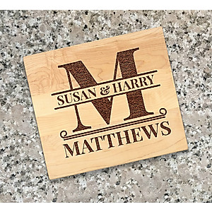 Personalized Cutting Board Wedding Gift for Couple Custom Rectangular Cutting Board Hubby Wifey Gift