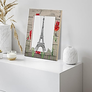 Bardic 4x6Picture Frames, Red Poppy Wooden Photo Frame Fits 3x5 with Mat or 4x6 Without Mat Photo Frames for Wall Mounting or Tabletop Display for Home Gallery Decor