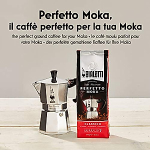 Bialetti Caffe Italian Roasted - 8.8 oz Espresso Ground Coffee - Classico Perfect for Moka - Intensity 7