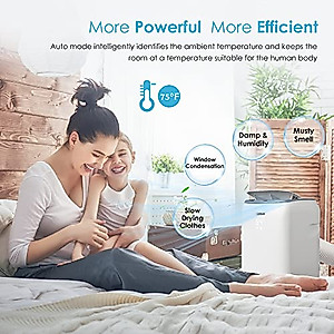 Euhomy 10,000 BTU Portable Air Conditioners with Built-in Dehumidifier, Fan, Quiet AC Unit Cools Rooms to 350 sq.ft, LED Display, Remote Control, Complete Window Mount Exhaust Kit, White.