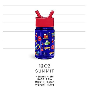 Simple Modern Disney Kids Water Bottle Plastic BPA-Free Tritan Cup with Leak Proof Straw Lid | Reusable and Durable for Toddlers, Girls | Summit Collection | 12oz, Minnie Mouse Retro