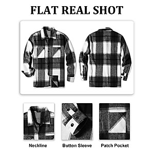COOFANDY Men's Flannel Shirt Jacket Casual Button Down Plaid Shirt Long Sleeve Work Shirts for Men