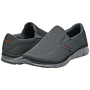 Skechers Men's Equalizer Double Play Slip-On Loafer,Charcoal/Orange,11 M US