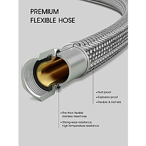 Brushed Nickel LED Bathroom Sink Faucet 3 Holes,AUU Waterfall Bathroom Vanity Sink Faucets Solid Brass,2 Handles 8 Inch Countertop Faucets with Pop Up Drain (Brushed Nickel)