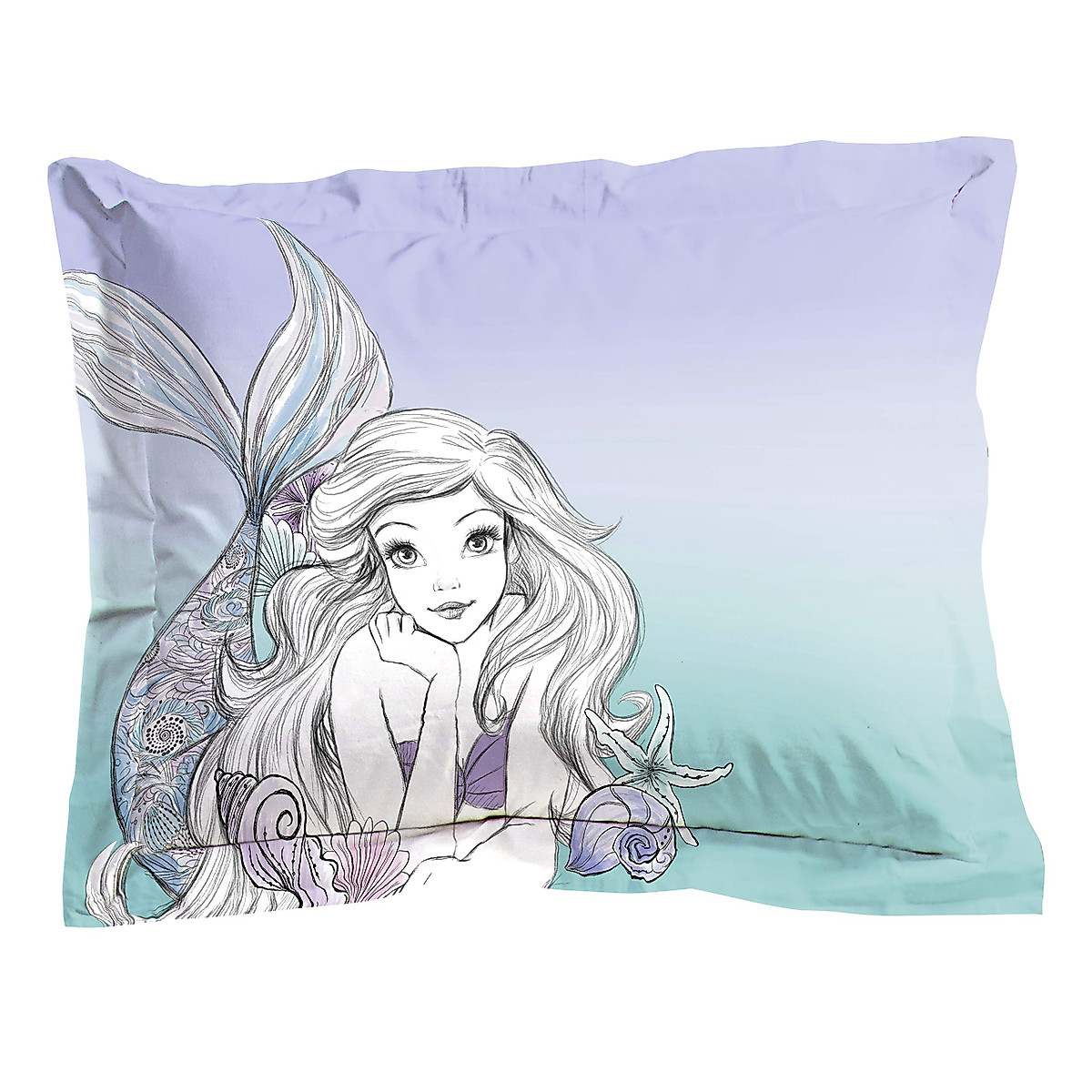 Jay Franco Disney Little Mermaid 5 Piece Twin Bed Set - Teal Color, Includes Comforter & Sheet - Bedding Features Ariel, Super Soft Fade Resistant Microfiber