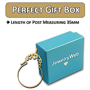 JewelryWeb 14k Yellow Gold Polished 5 Heart Charm holder Pendant - Ring Holder Pendant for women - Gifts for Mom Grandma - Mother's day Gift