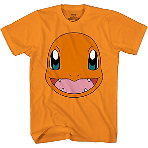 Pokemon Big Face Charmander Adult T-shirt(Orange,Medium)