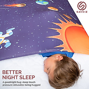 SAVOIZ Compression Sheet for Kids | Twin Size | Solar System Design