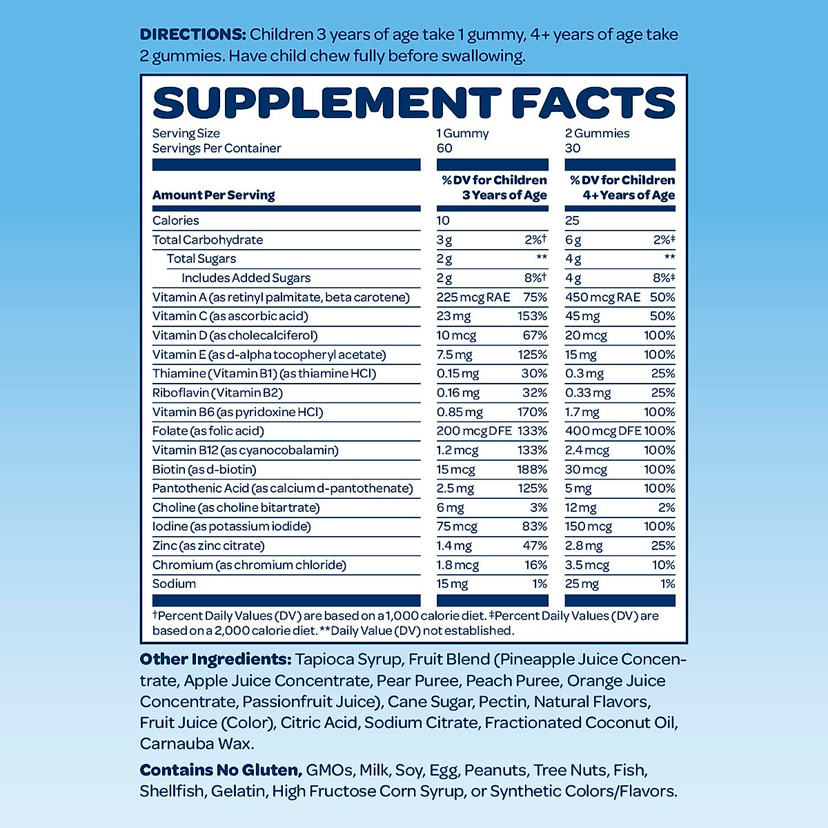 The Smurfs Kids Multivitamin Gummies with 15 Daily Vitamins and Minerals for Growth & Development | Made with Real Fruit in a Smurf Berry | Delicious, Doctor Developed & Non-GMO Formula | 60 Gummies