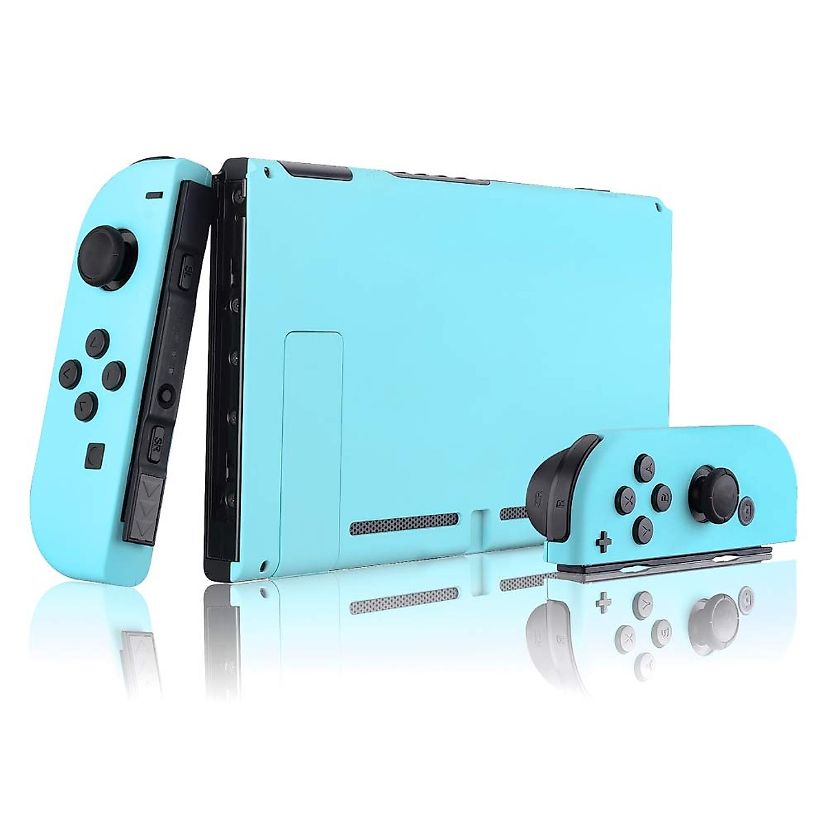 eXtremeRate DIY Replacement Shell Buttons for Nintendo Switch, Heaven Blue Back Plate for Switch Console, Custom Housing with Full Set Buttons for Joycon Handheld Controller [Only Shell, NO Console]