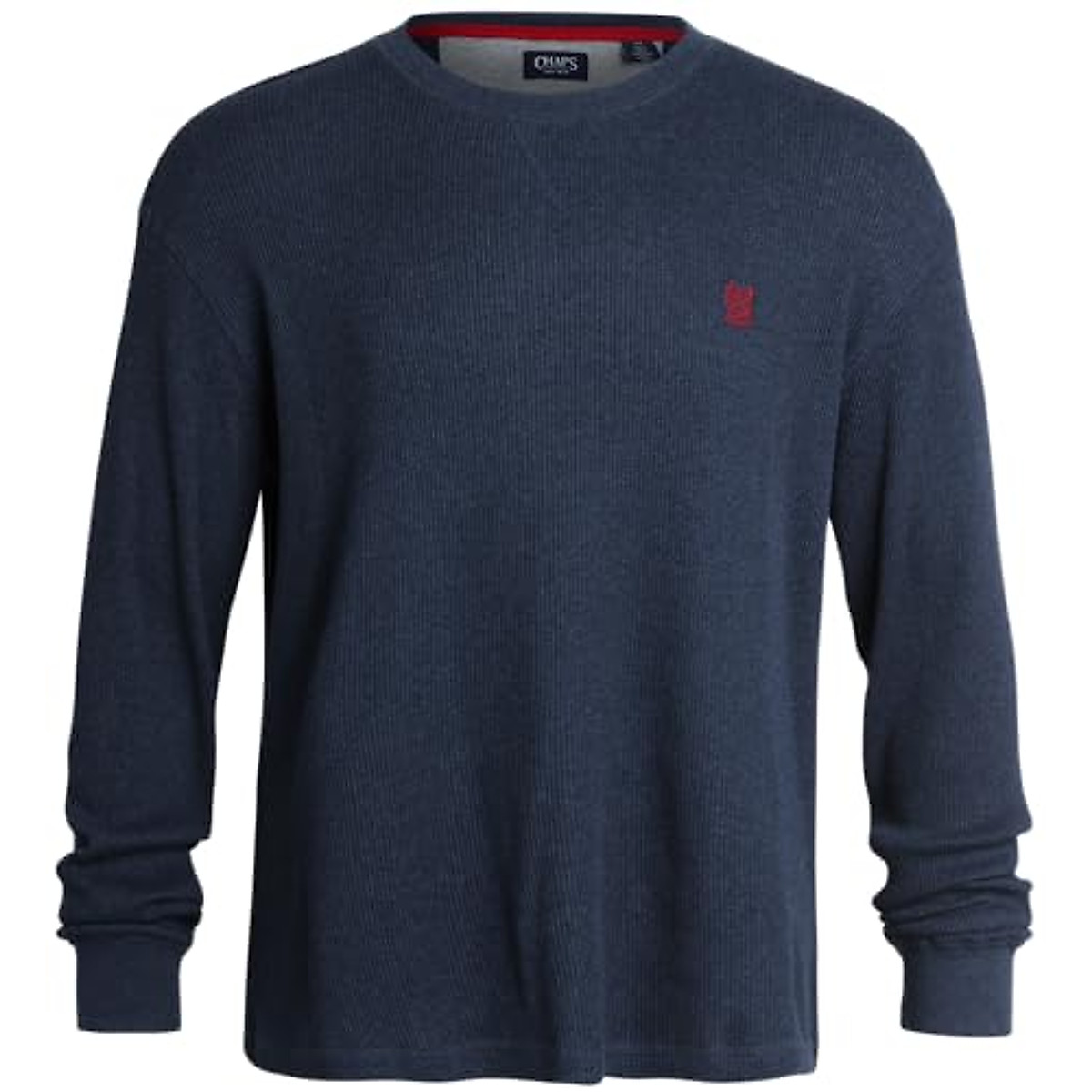 Chaps Men's Long Sleeve Shirt – 2 Pack Casual Thermal Crewneck Shirt - Waffle Knit Shirt for Men (M-XXL), Size Large, Navy/Oatmeal