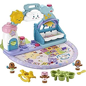 Fisher-Price Little People 1-2-3 Babies Playdate Musical playset with 3 Black Baby Figures for Toddlers and Preschool Kids