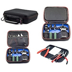 Vape Case for e Cig Vaping Tools Batteries Coils Tanks Box Mods Juice Liquid Bottles Accessories Protective Portable Storage Carry Kit Bag - Small 8 x 7 x 2.5 Inches Case Only