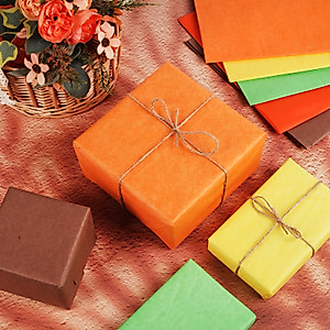 100 Sheets Thanksgiving Day Tissue Paper for Gift Wrapping, Orange Green Yellow Brown Tissue Paper for Gift Bags for Birthday Fall Autumn Holidays DIY Craft