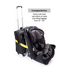 Car Seat Travel Belt | Car Seat Luggage Strap to Convert Your Car Seat and Carry-on Luggage into an Airport Car Seat Carrier | Bright Yellow - Travel Solution