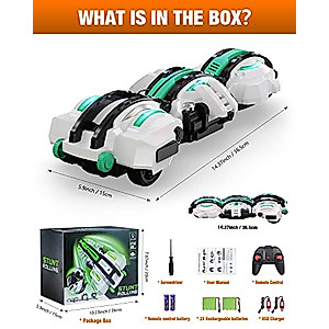BAZADER RC Cars with LED Lights - Remote Control Car Snake 360° Roll Toys, Birthday for Kids Age 7 8 9 10 11+ Year Old, 2 Batteries 30+min, Indoor/Outdoor Toys for 6-12 yr Teen Boys