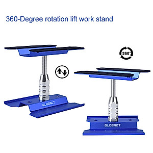 Globact Aluminum Alloy RC Car Repair Work Stand Hobby Tool Set 360 Degree Rotation Lift Or Lower and 270PCS RC Screws Kit Repair Tool Box for 1/8 1/10 1/12 1/16 1/18 RC Car Truck Buggy(Blue)