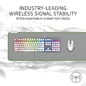 Razer Atheris Ambidextrous Wireless Mouse: 7200 DPI Optical Sensor, 350 Hr Battery Life, USB Wireless Receiver & Bluetooth Connection, Mercury White