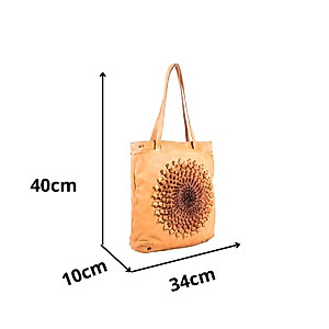 Art N Vintage Leather Crossbody Stylish Sling Bag Purse - Handbag for Women with 3D Ombre Flower Detail (Designer Gifts) - Mustard