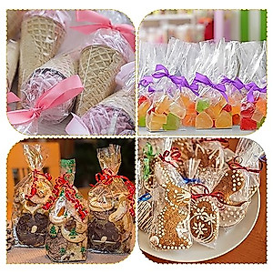 uxcell 400Pcs Clear Cello Bags, 3.9"x 3.9" Plastic Self Sealing OPP Cello Treat Bags Cello Poly Bags for Packing Cookies Candy Jewelry Gifts, Clear