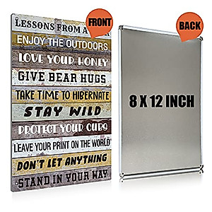BEASTZHENG Funny Lesson from a Bear Metal Tin Sign Wall Art Decor Rustic Bear Advice Sign for Home Country Decor Gifts