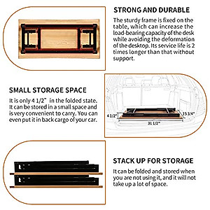 Need Folding Desk Small Desk 31 1/2" No Assembly Foldable Computer Desk for Small Space/Home Office/Dormitory,Teak&Black Frame