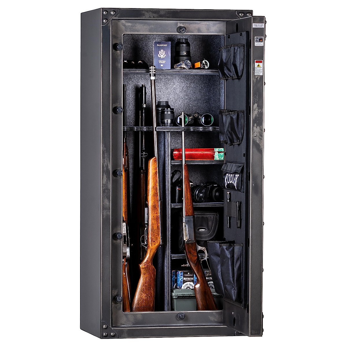 Kodiak Home Gun Safe for Rifles & Pistols | KSX5928 by Rhino Metals with New SafeX Security System | 48 Long Guns & 6 Pistol Pockets | 60 Minute Fire Protection | Antiqued Finish | 435lbs