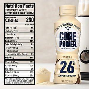 Core Power Elite Failrlife High Protein Shakes Vanilla 14 Oz. in The Award Box Packaging 26 Grams 6 Pack