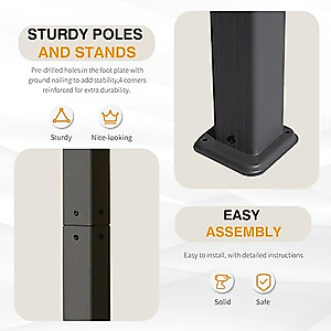 EROMMY 10' x 10' Outdoor Pergola with Retractable Sun Shade Canopy, Aluminum Frame, Patio Pavilion Grill Gazebo with Weather-Resistant Fabric for Garden Backyard Deck Lawn, Gray