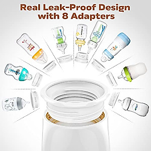 Baby Bottle Warmer, Portable Bottle Warmer with 8 Adapters Rechargeable Travel Bottle Warmer Cordless for Baby Milk Breastmilk with Precise Temperature Control and Automatic Shut-Off
