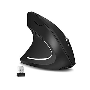 ASOYIOL Left Handed Mouse, Rechargeable Left Vertical Mouse Wireless -2.4G Left Hand Ergonomic Mouse with 6 Buttons Adjustable 800/1200/1600 DPI (Left Hand)