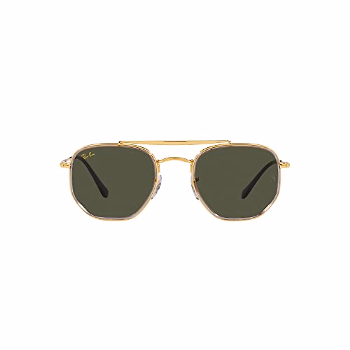 Ray-Ban RB3648M The Marshal II Hexagonal Sunglasses, Legend Gold/Green, 52 mm
