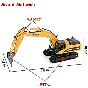 Gemini&Genius Drill Excavator Construction Site Vehicle Toys 1:50 Scale Diecast Digger and Driller Engineering Dump Truck Collectible Toys for Kids and Decoration for House (Demolition Machine)
