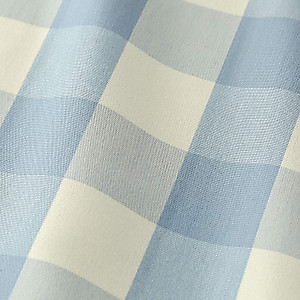 VOGOL Buffalo Check Valance for Windows, Blue and White Kitchen Garden Farmhouse Valance 18 Inch Long Rod Pocket Valance for Small Windows, One Panel